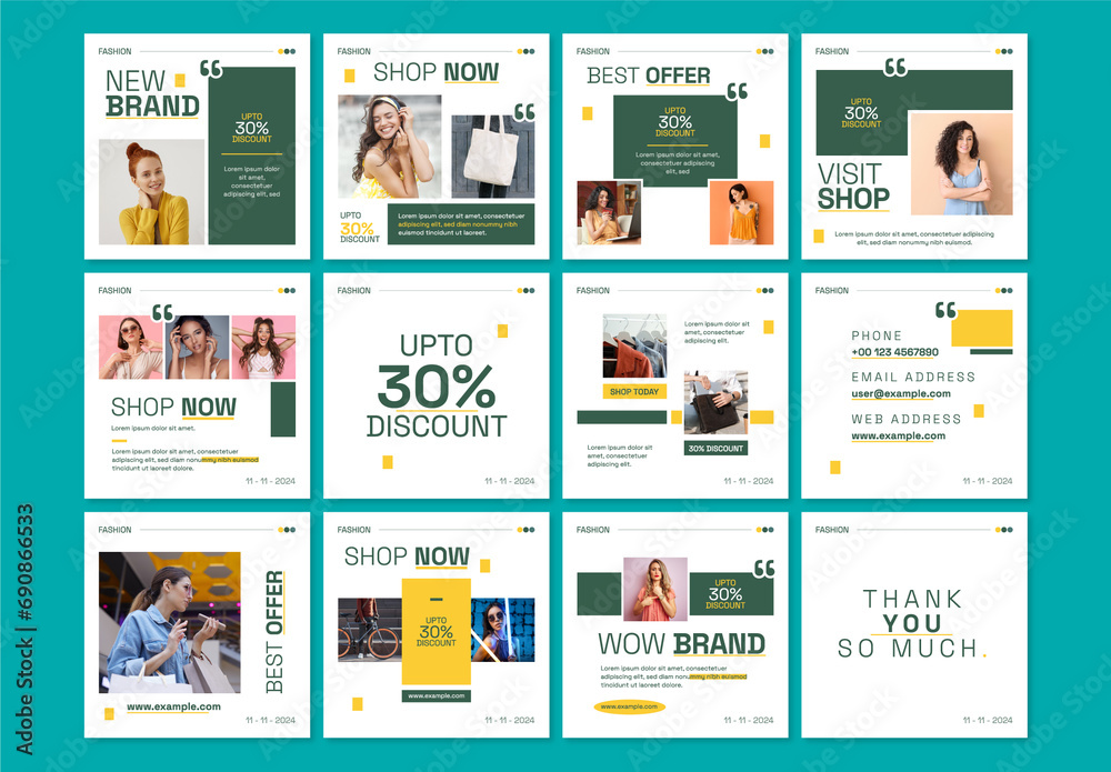Shopping Social Media Post Template Stock Template | Adobe Stock