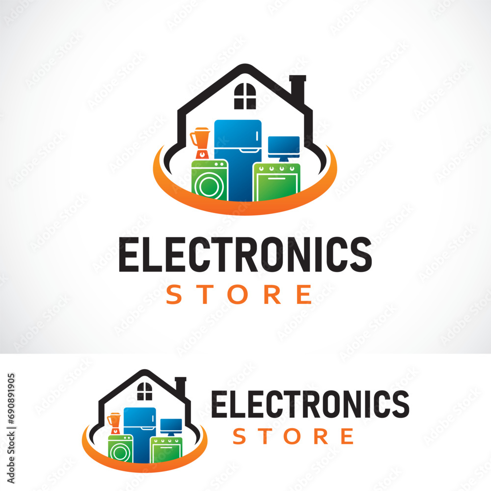 electronics store logo design template Stock Vector | Adobe Stock