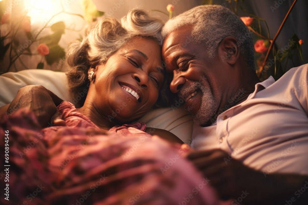 You are the beautiful part of my life. Happy elderly dark-skinned ...