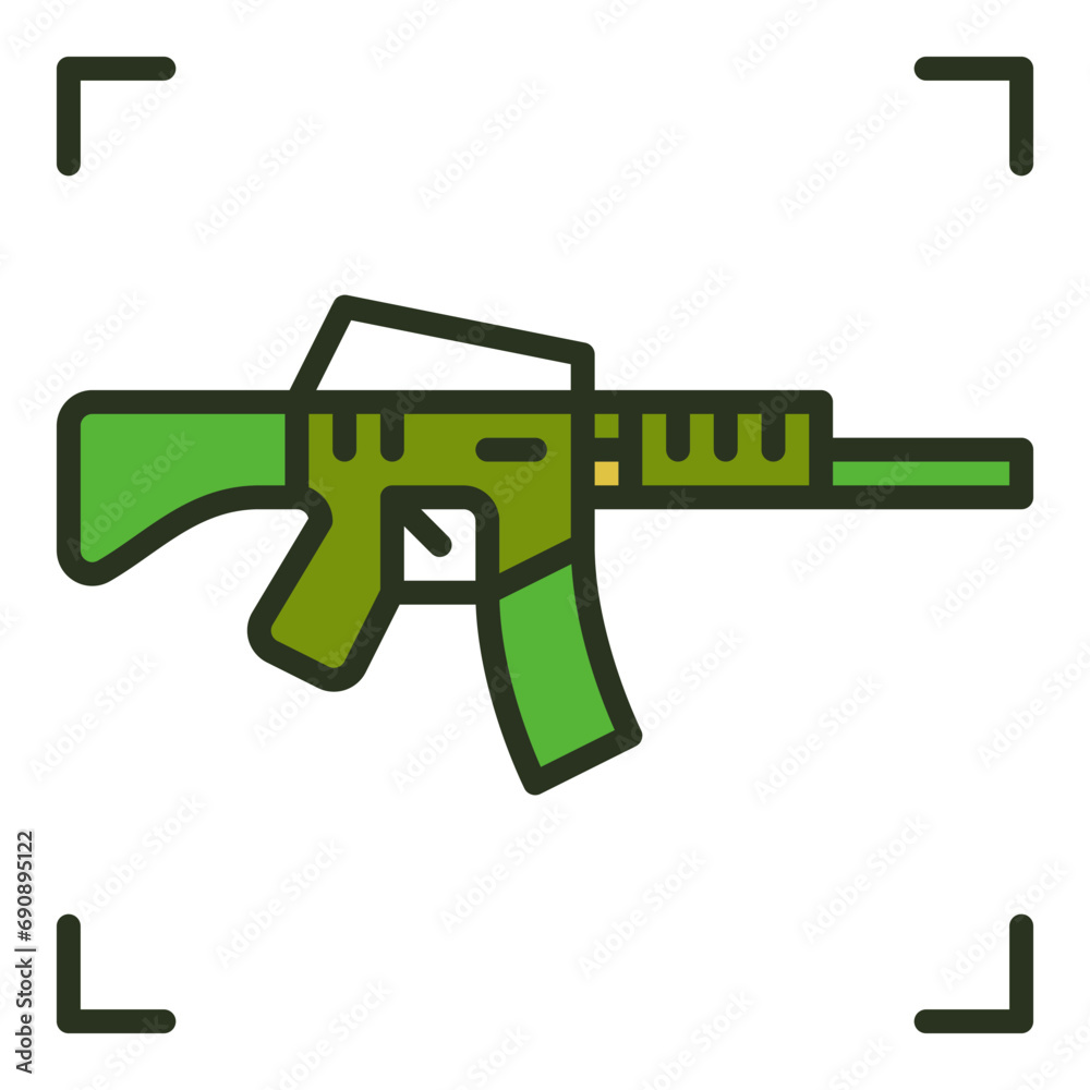 Assault Rifle vector concept colored icon. Automatic Rifle symbol Stock ...