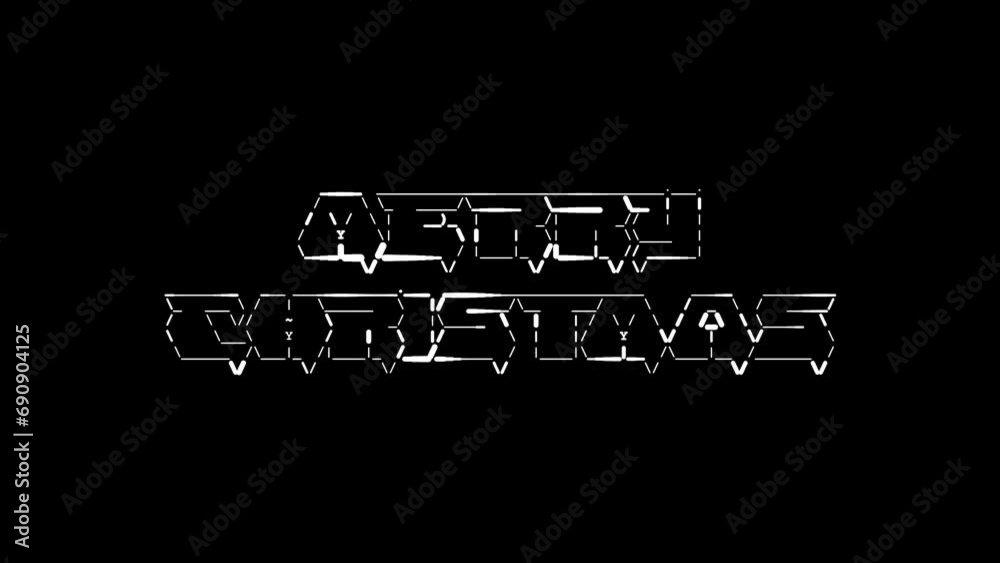 Merry christmas ascii word animation loop on black background. Ascii ...