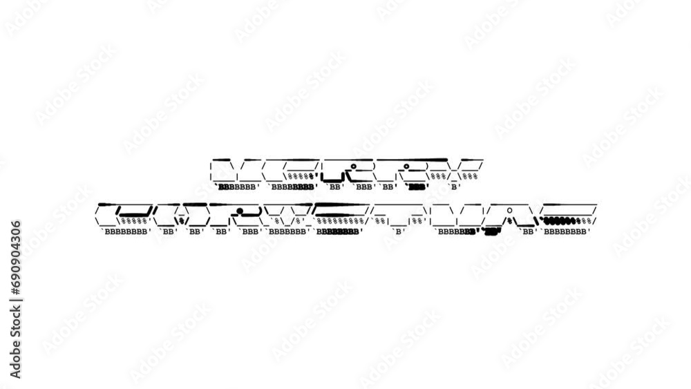 Merry christmas ascii word animation on white background. Ascii art ...