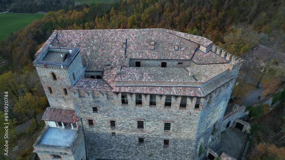 Europe, Italy , Zavatterello Pavia, 12-10-2023 Drone aerial view of ...