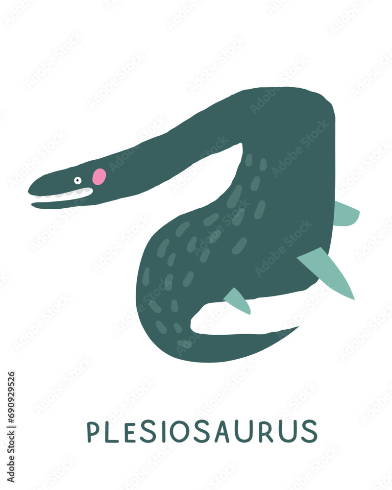 Jurassic period sea dinosaur flashcard. Learning English words for kids ...