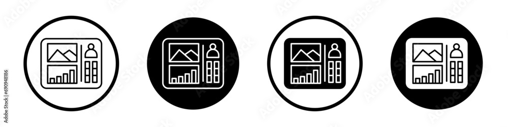 Admin panel icon set. administrator dashboard vector symbol. data ...