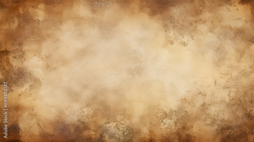 Stained Rectangular Watercolor Frame Background In Hand Drawn Brown ...