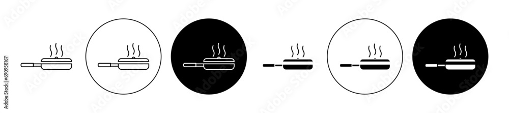 Frying pan symbol set. Cooking fry pan suitable for apps and websites ...