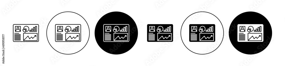 Admin panel symbol set. Administrator dashboard data analysis monitor ...
