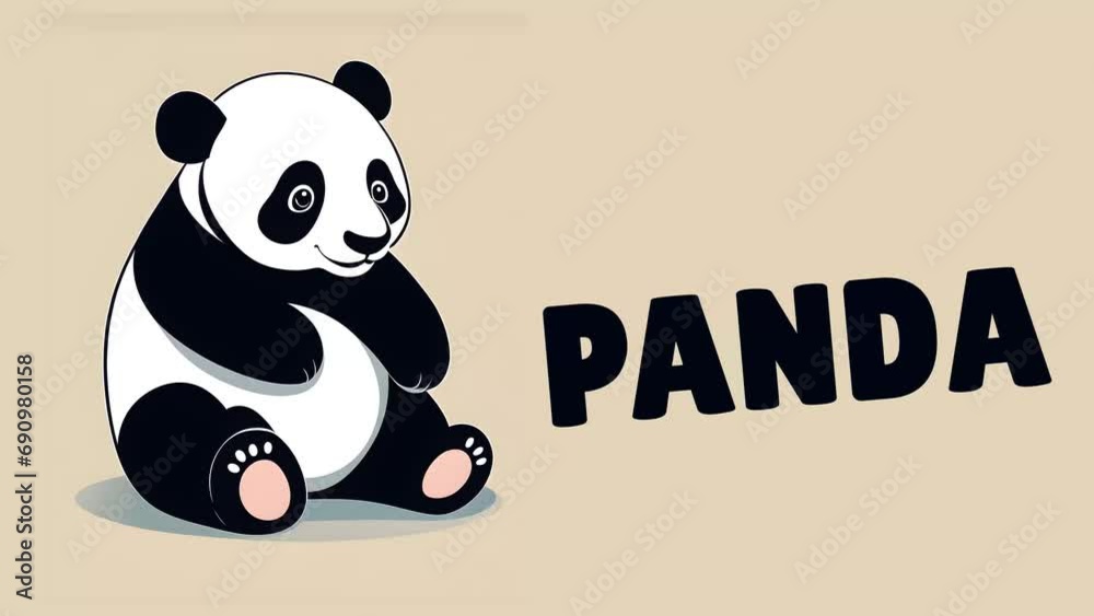 Video Animated animal Panda for kids learning, Fun learning for kids ...