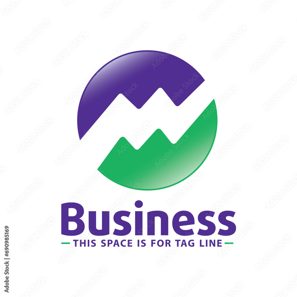 Letter M Embossed Letter making an Ascent graph as Negative Space ...