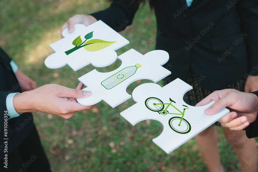 Business people or corporate partnership joining ECO friendly idea ...
