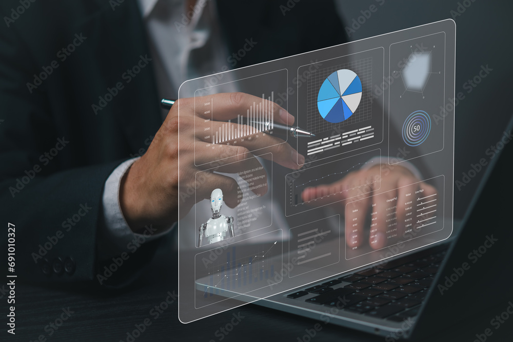 AI artificial financial services.Robotic process automation in banking ...