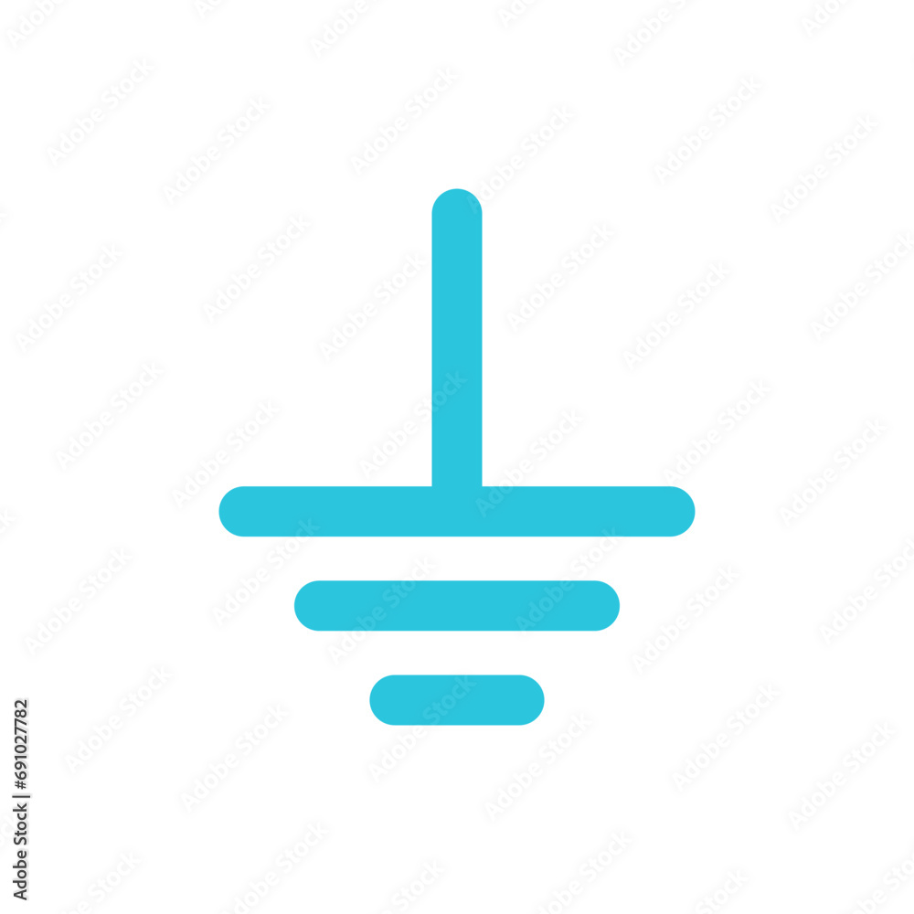 Grounding, earthing electric symbol. From blue icon set. Stock Vector ...
