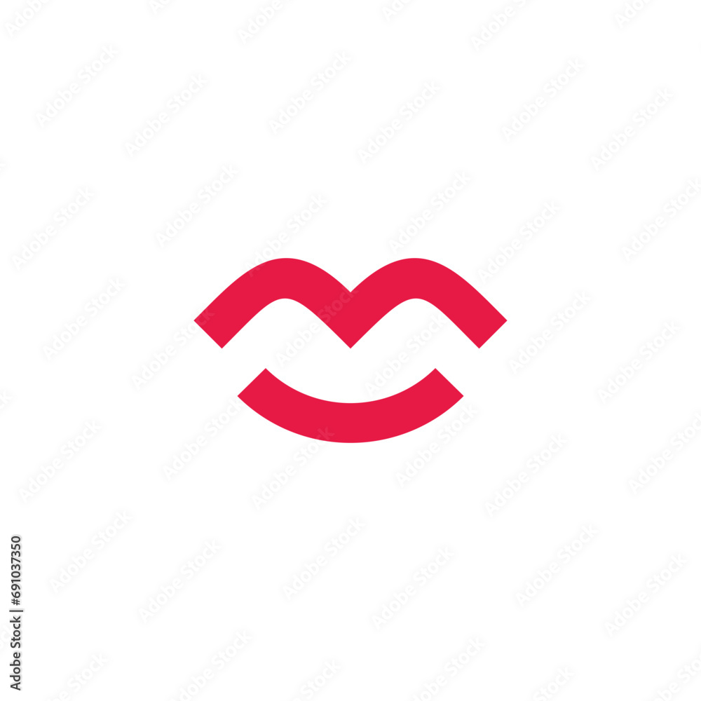 letter m doodle simple smile fun logo vector Stock Vector | Adobe Stock