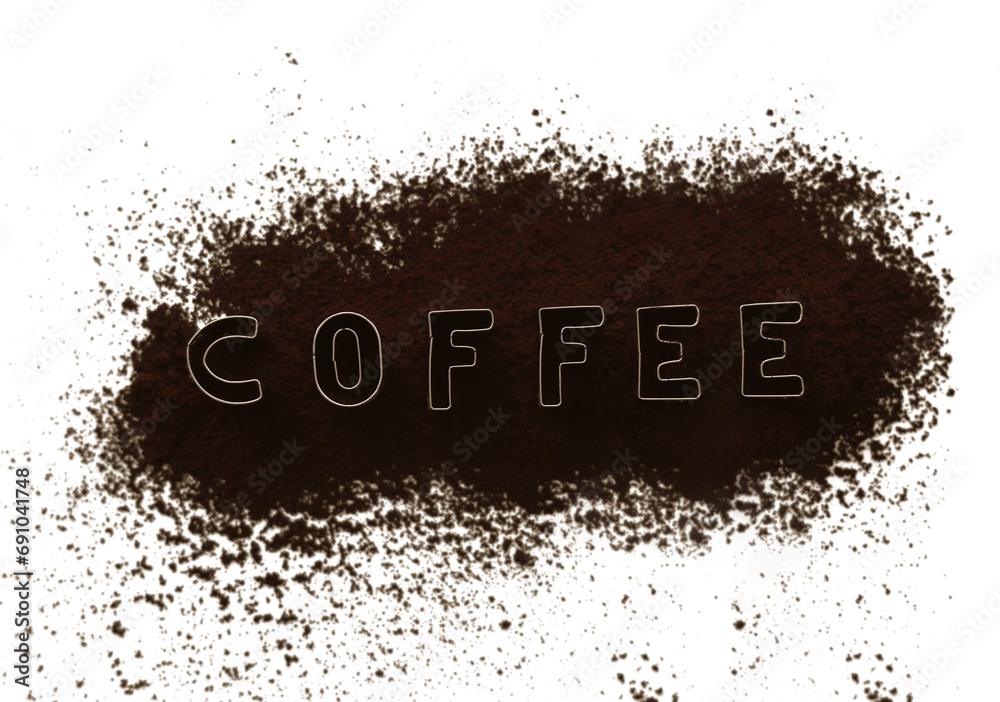 Coffee alphabet letter word bead fly with powder seed. Coffee roasted ...