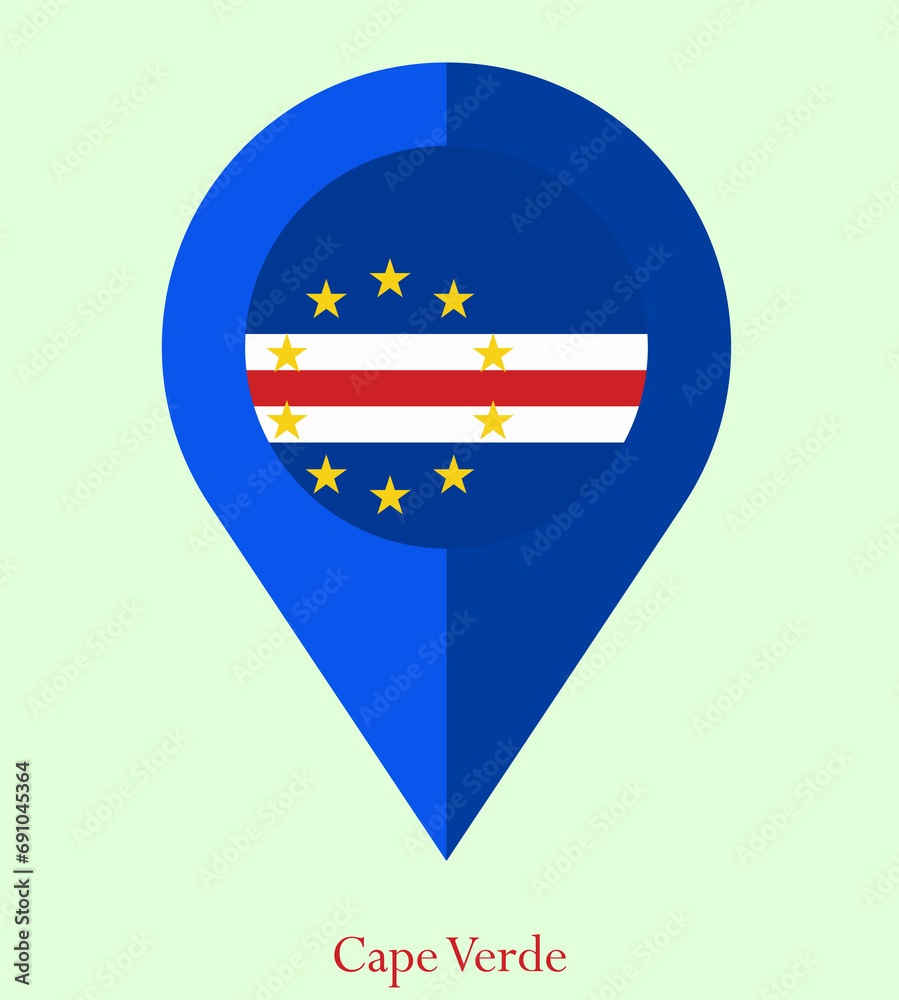 Flag Of Cape Verde Cape Verde flag vector illustration National flag of Cape Verde Cape Verde ...