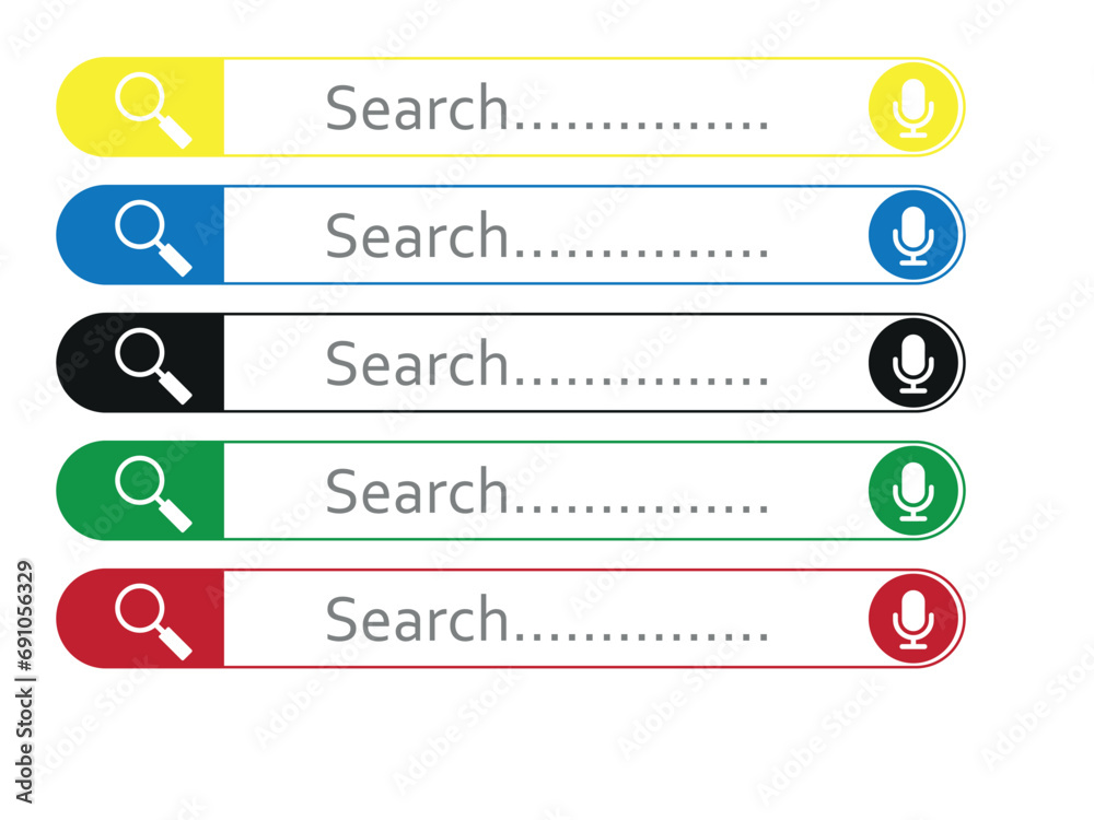 Set www search bar icons. Vector illustration isolated on white ...