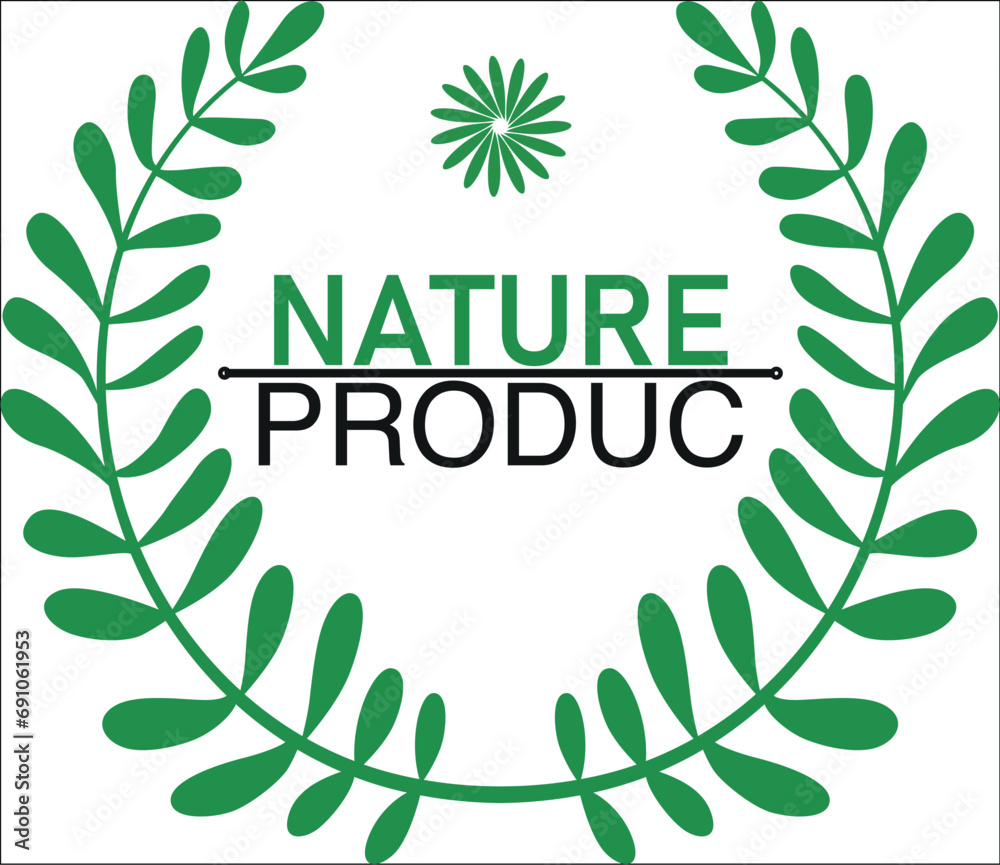 organic natural label, nature product, isolated on transparent or white ...