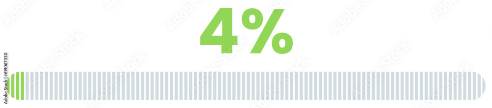 4% Loading. 4% progress bar Infographics vector, 4 Percentage ready to ...