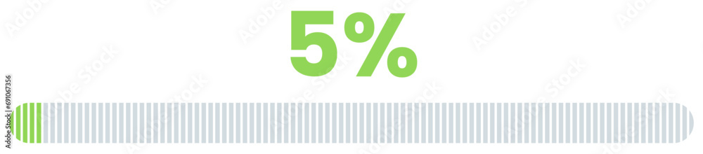 5% Loading. 5% progress bar Infographics vector, 5 Percentage ready to ...