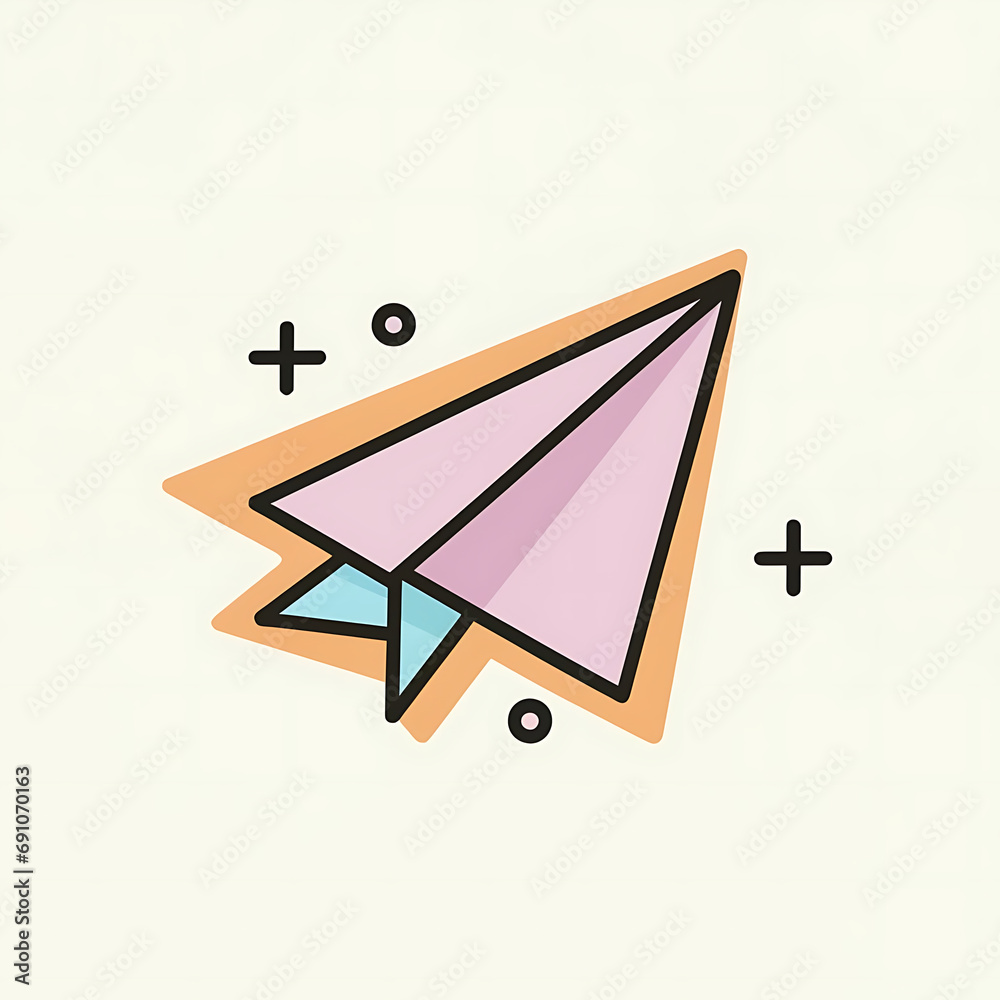 pastel colors , plane , logo , illustration , vector , cartoon , white ...