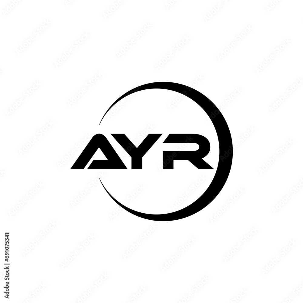 AYR letter logo design with white background in illustrator, cube logo ...