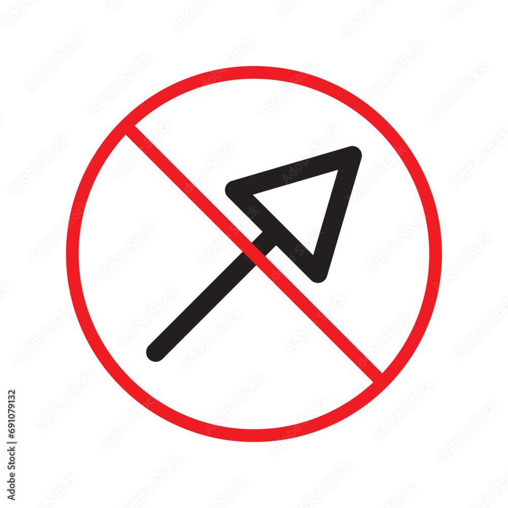 Forbidden cursor icon. Prohibited arrow vector icon. No cursor symbol ...