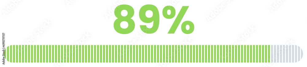 89% Loading. 89% progress bar Infographics vector, 89 Percentage ready ...