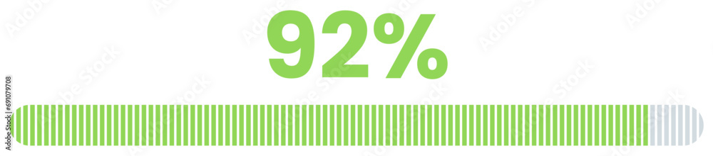 92% Loading. 92% progress bar Infographics vector, 92 Percentage ready ...