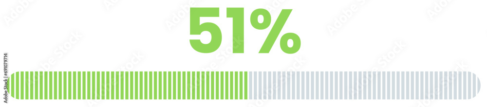 51% Loading. 51% progress bar Infographics vector, 51 Percentage ready to use for web design ux ...