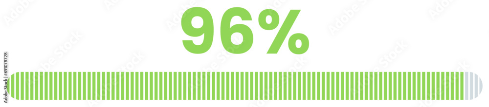 96% Loading. 96% progress bar Infographics vector, 96 Percentage ready ...