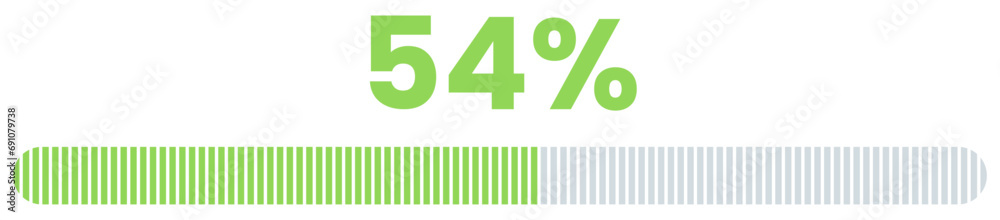 54% Loading. 54% progress bar Infographics vector, 54 Percentage ready ...