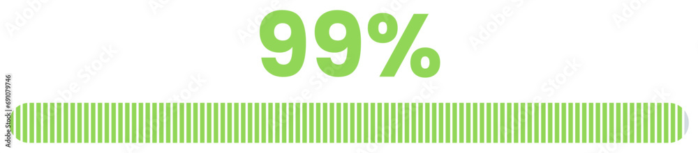 99% Loading. 99% progress bar Infographics vector, 99 Percentage ready ...