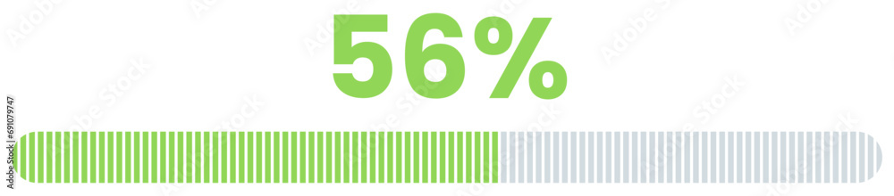 56% Loading. 56% progress bar Infographics vector, 56 Percentage ready ...