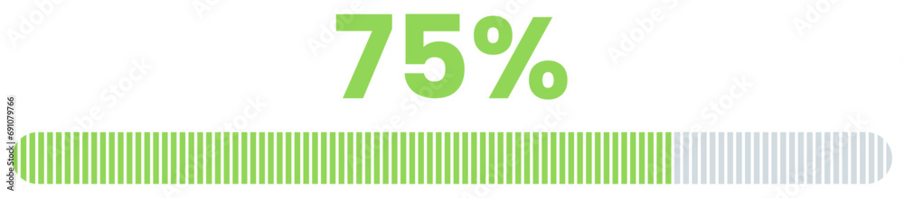75% Loading. 75% progress bar Infographics vector, 75 Percentage ready ...