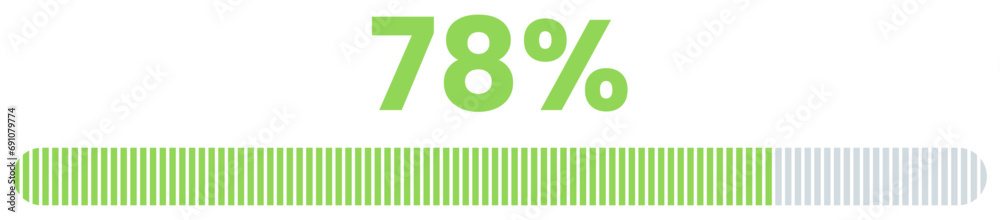 78% Loading. 78% progress bar Infographics vector, 78 Percentage ready ...