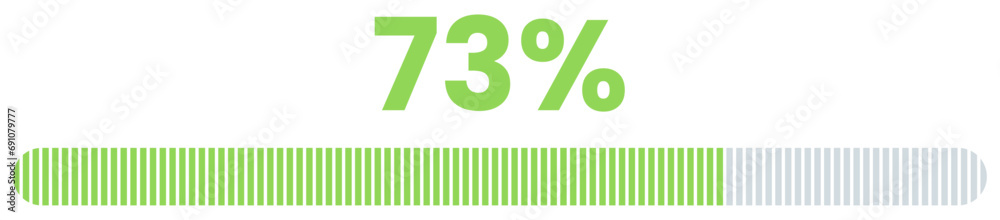 73% Loading. 73% progress bar Infographics vector, 73 Percentage ready ...
