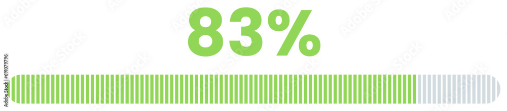 83% Loading. 83% progress bar Infographics vector, 83 Percentage ready ...