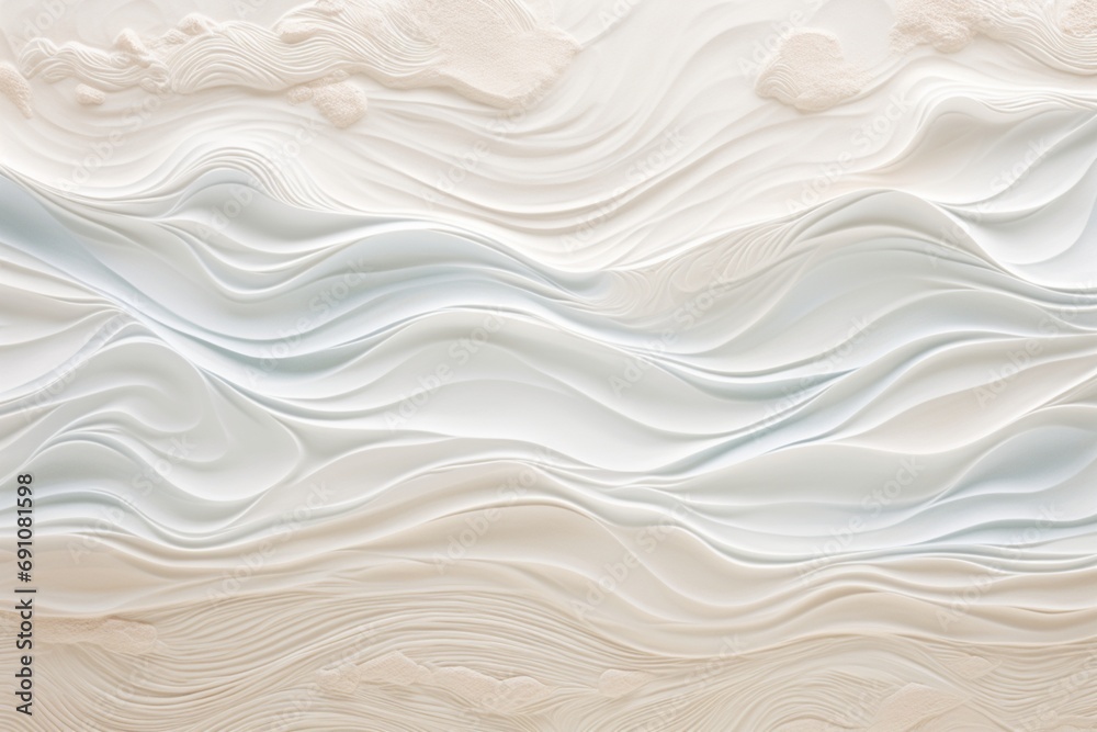 A sandy beach-themed epoxy wall texture with realistic wave and shell ...