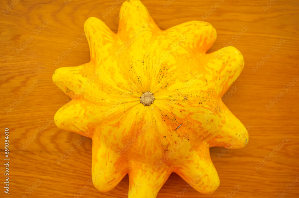 Yellow Turban turkish squash pumpkin that resembles a star or an ...