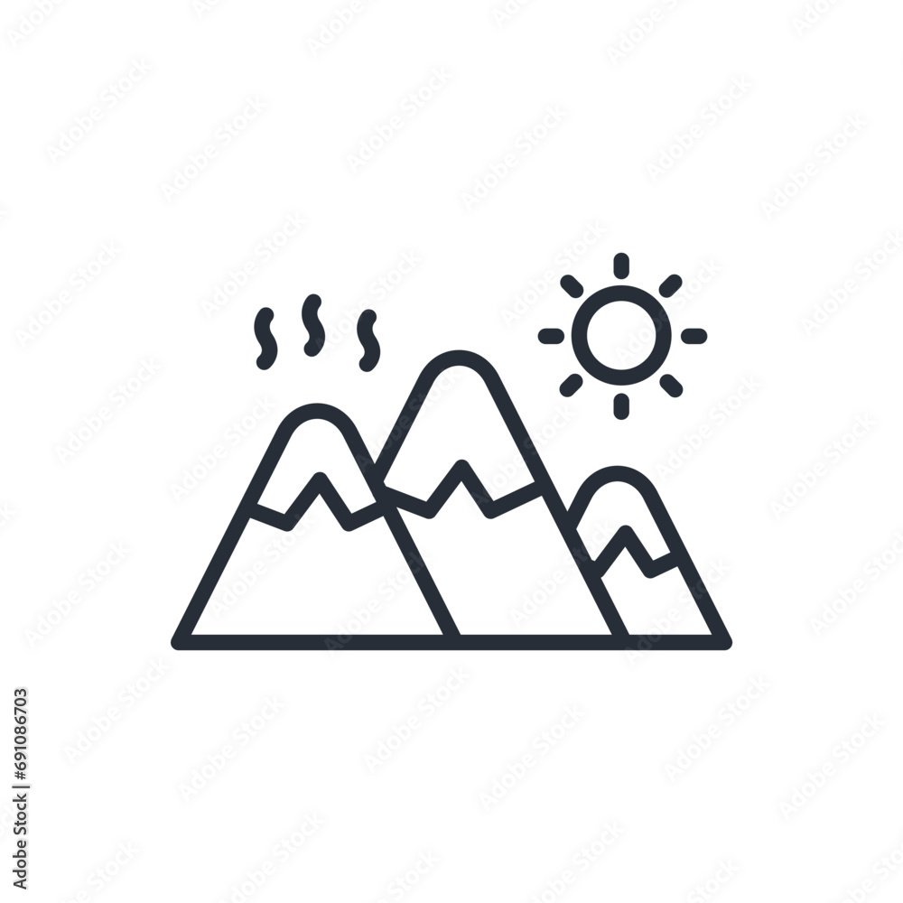 retreating glacier icon. vector.Editable stroke.linear style sign for ...