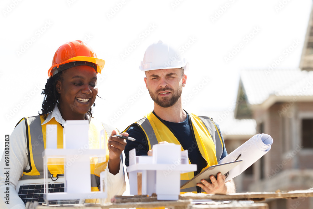 Professional - senior civil engineers inspecting or working in ...