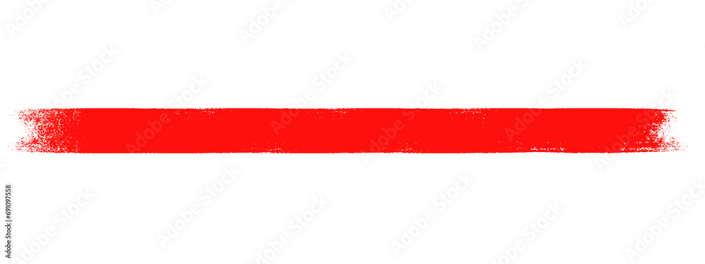 Red paint brush line isolated on white. Bright red color brush stroke ...