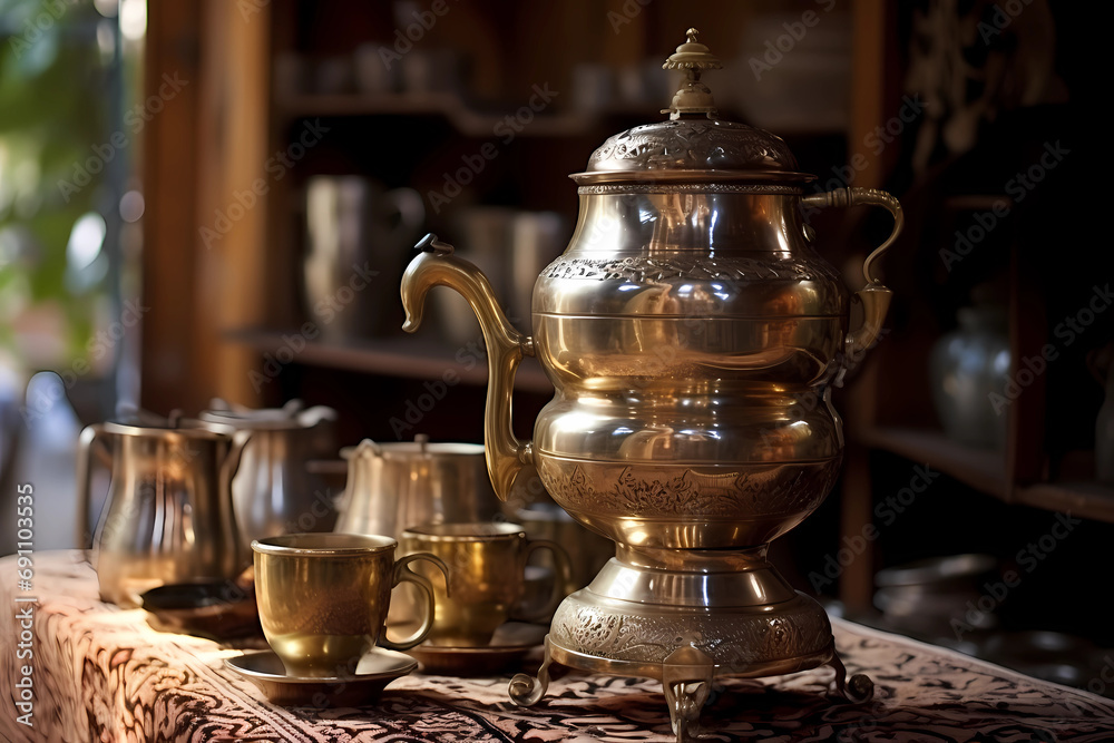 Iranian Samovar (Iran) - A metal container used to heat and boil water ...