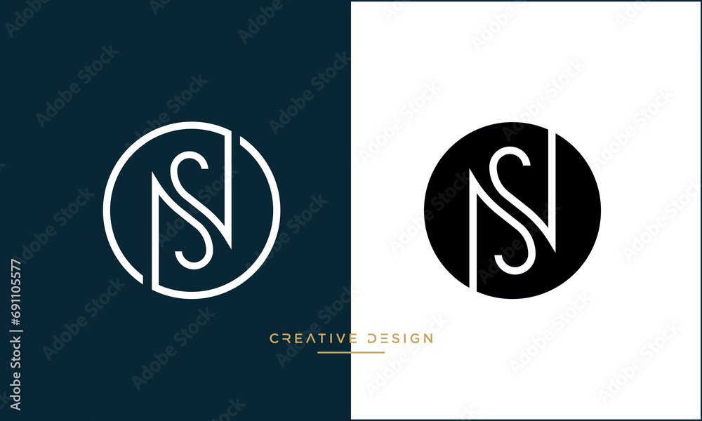 NS or SN Alphabet letters logo monogram Stock Vector | Adobe Stock