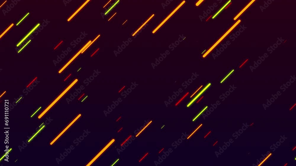 Seamless loop of 4k animation of glowing horizontal lines streaming ...