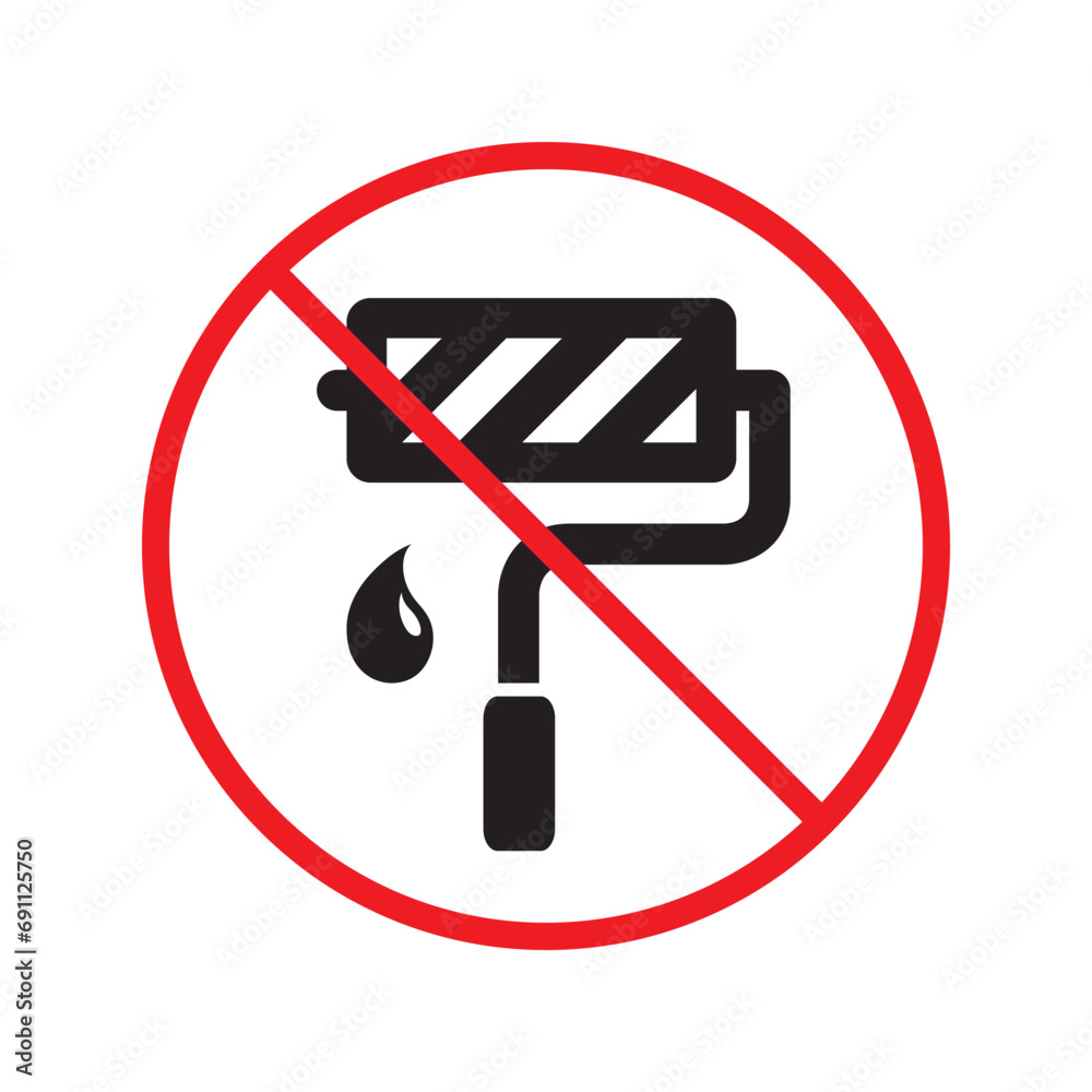 Vecteur Stock Do not paint sign. Prohibited painting vector icon. No ...
