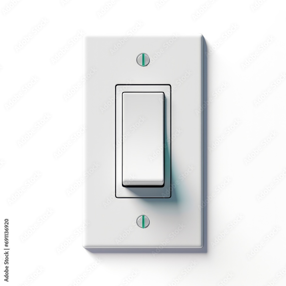 Simple light switch in white. Isolated on white background, Generative ...