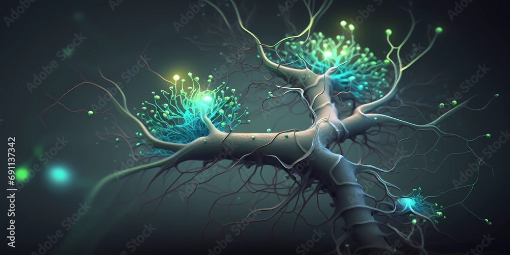 Neural Connections Of The Nervous System And Electrical Charges In The ...