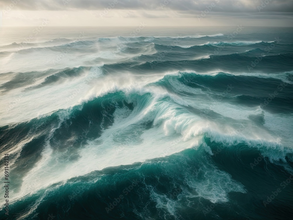 Aerial Photography of Waves in the stormy Ocean, wave of the sea, wave ...